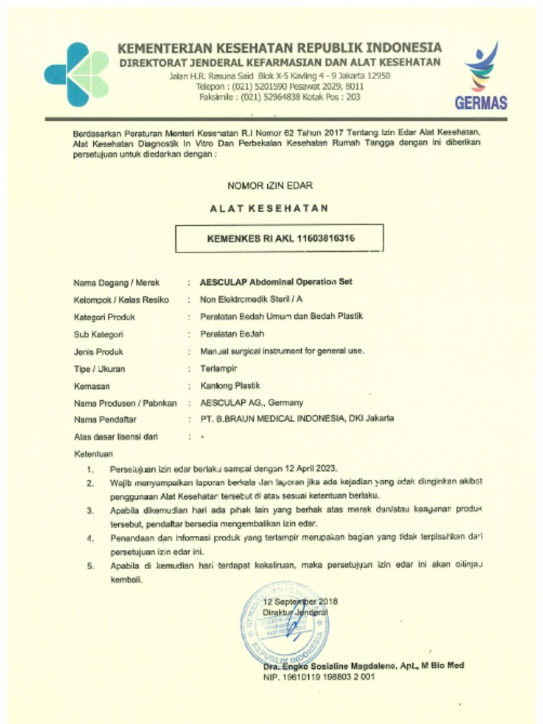 (AKL - Brosur - Spec) Abdominal Operation Set | PDF