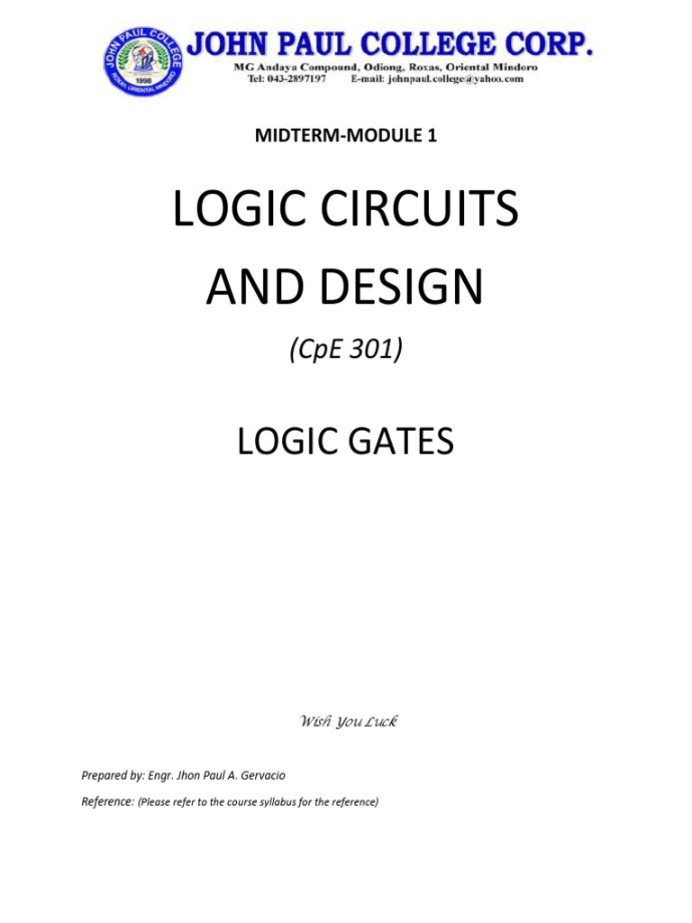 Module + Activity - Logic Gates | PDF | Logic Gate | Boolean Algebra