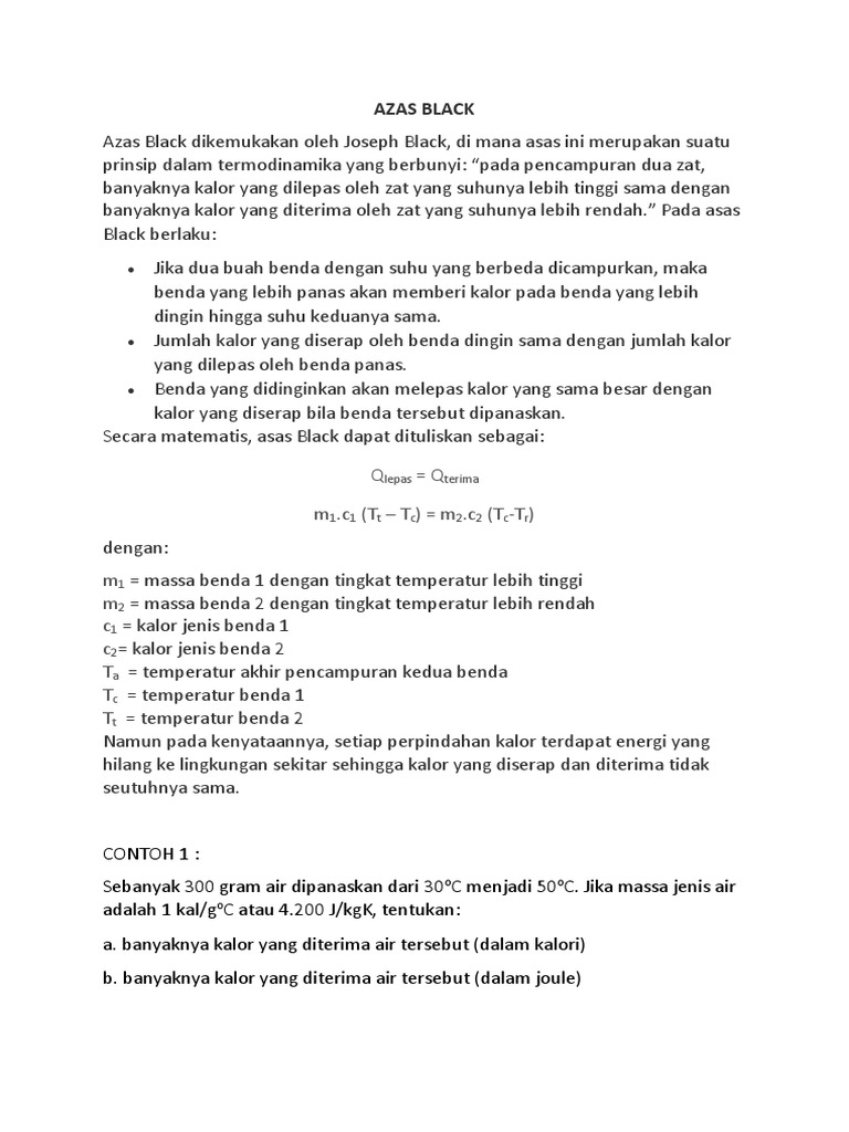 MATERI AZAS BLACK Kelas 7 | PDF | Sains & Matematika