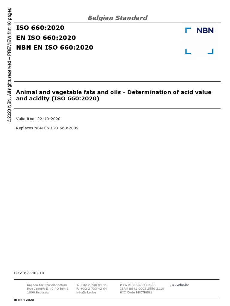 Belgian Standard ISO 660_2020 EN ISO 660_2020 NBN EN ISO 660_2020 | PDF | International ...