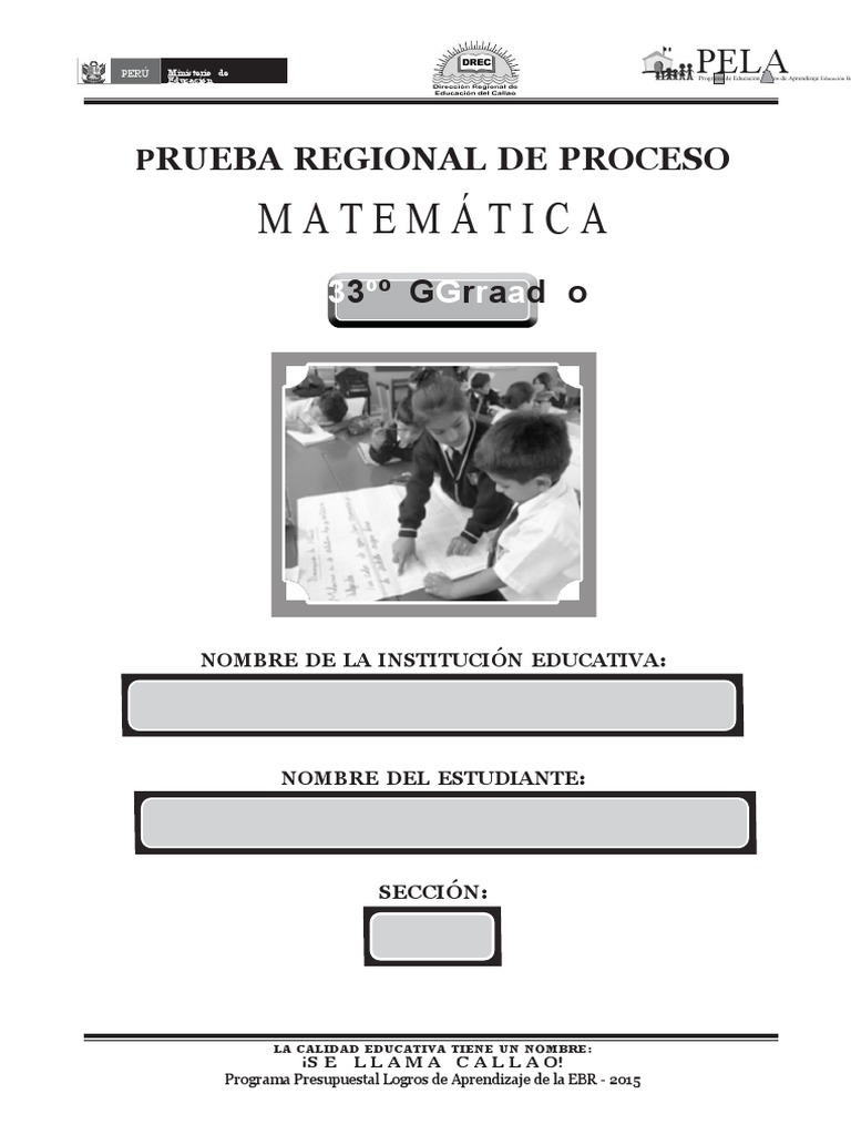 Evaluaciones Tipo ECE Matemática de 3 | PDF
