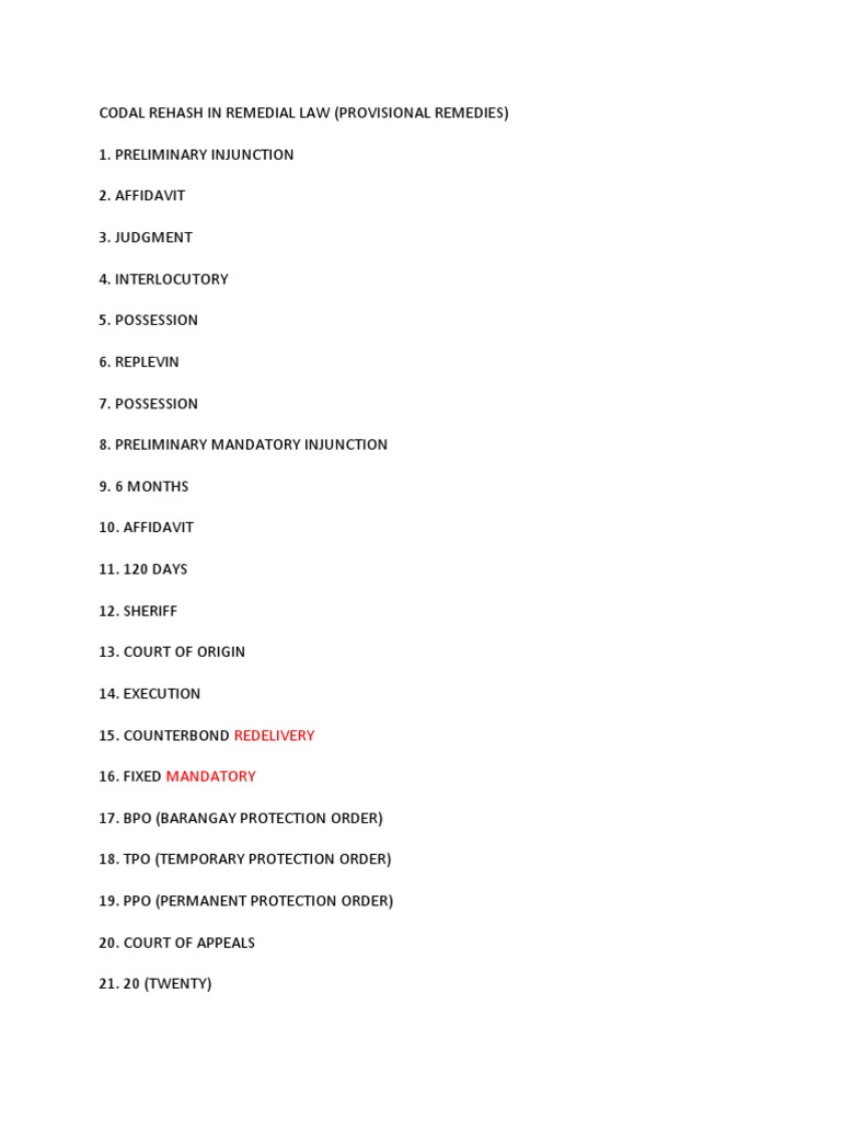 An Analysis of Provisional Remedies and Requirements for Injunctive ...
