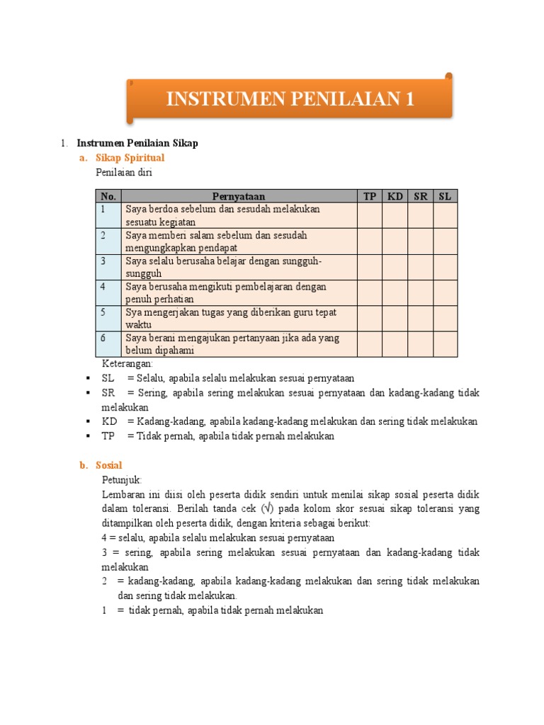 Instrumen Penilaian | PDF