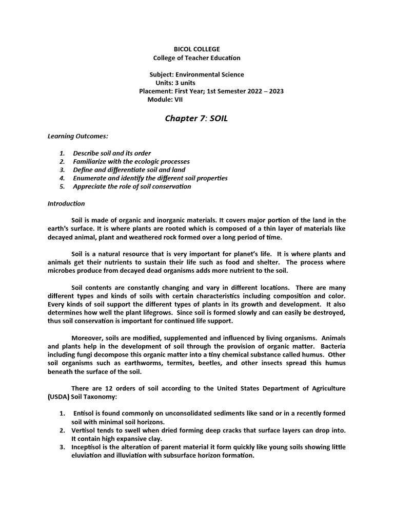 Environmental Science Module 7 | PDF | Soil | Erosion