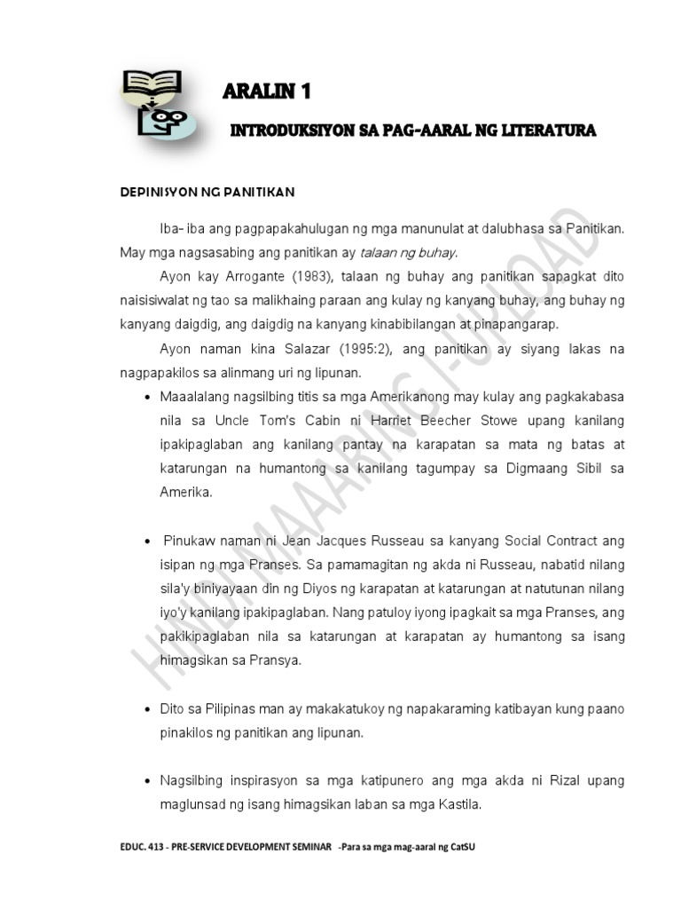 Fil 413 Aralin 1 | PDF