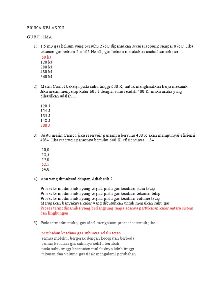 Contoh Soal FISIKA KELAS XII | PDF | Sains & Matematika