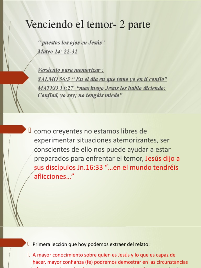 Venciendo el temor con fe en Jesús | PDF | Jesús