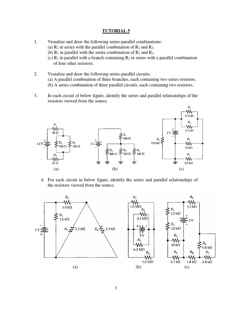 TUTORIAL 5 (Series-Parallel Circuit) | PDF | Voltage | Series And Parallel Circuits