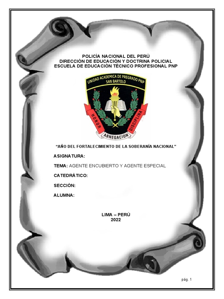 Agente Encubierto y Especial en Perú | PDF | Policía | Crimen organizado
