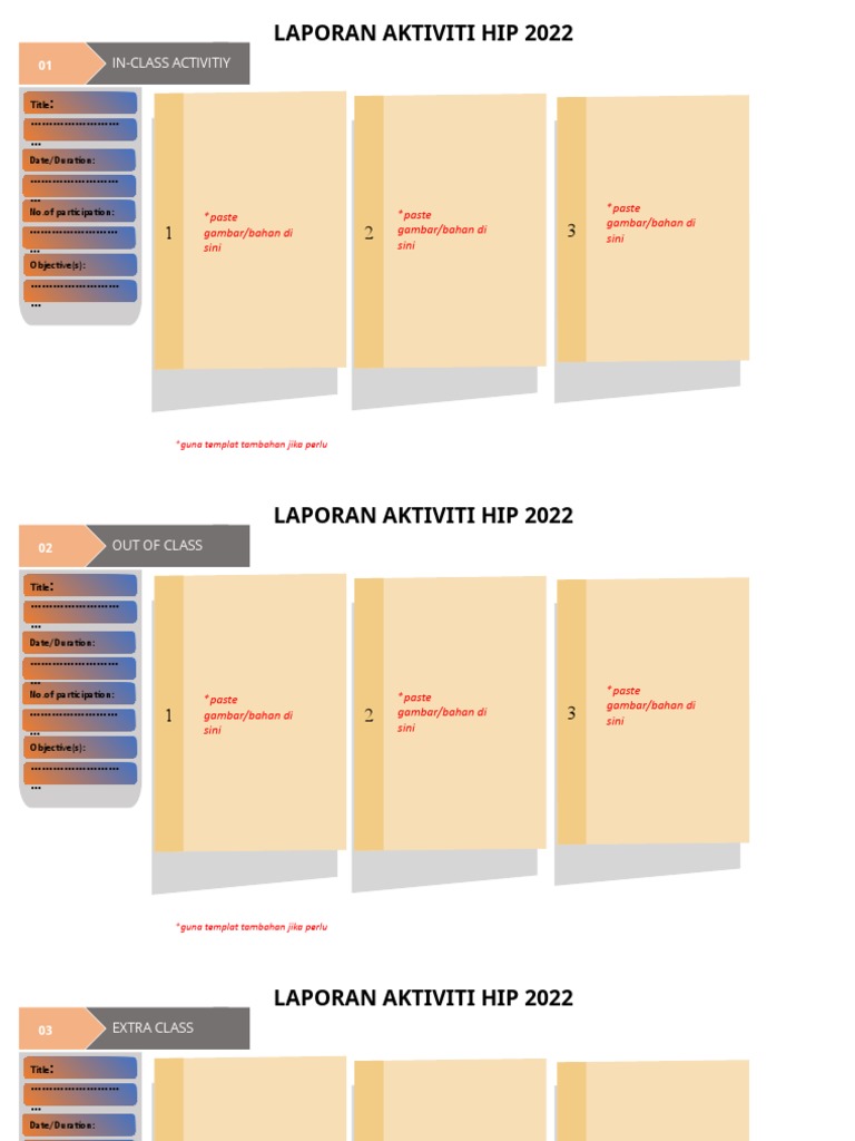 Template Laporan Aktiviti Hip | PDF | Tullii