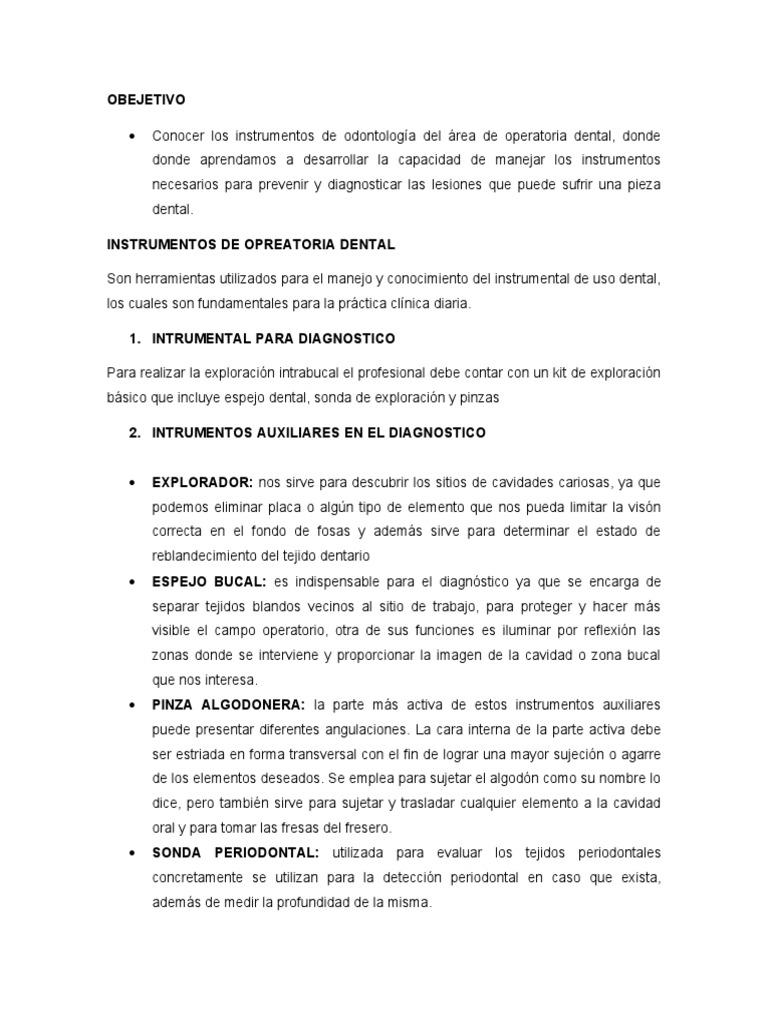 Instrumentos de Odontología | PDF | Abrasivo | Dentadura postiza