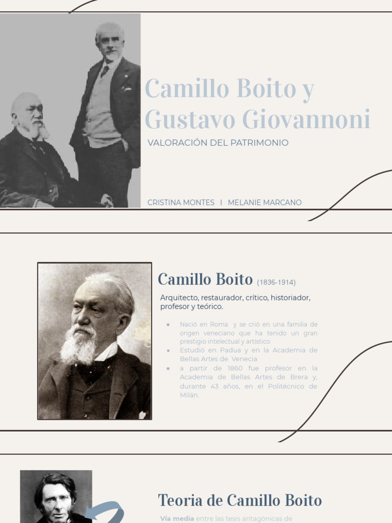 PRESENTACIÓN-Camillo Boito y Gustavo Giovannoni | PDF | Las artes