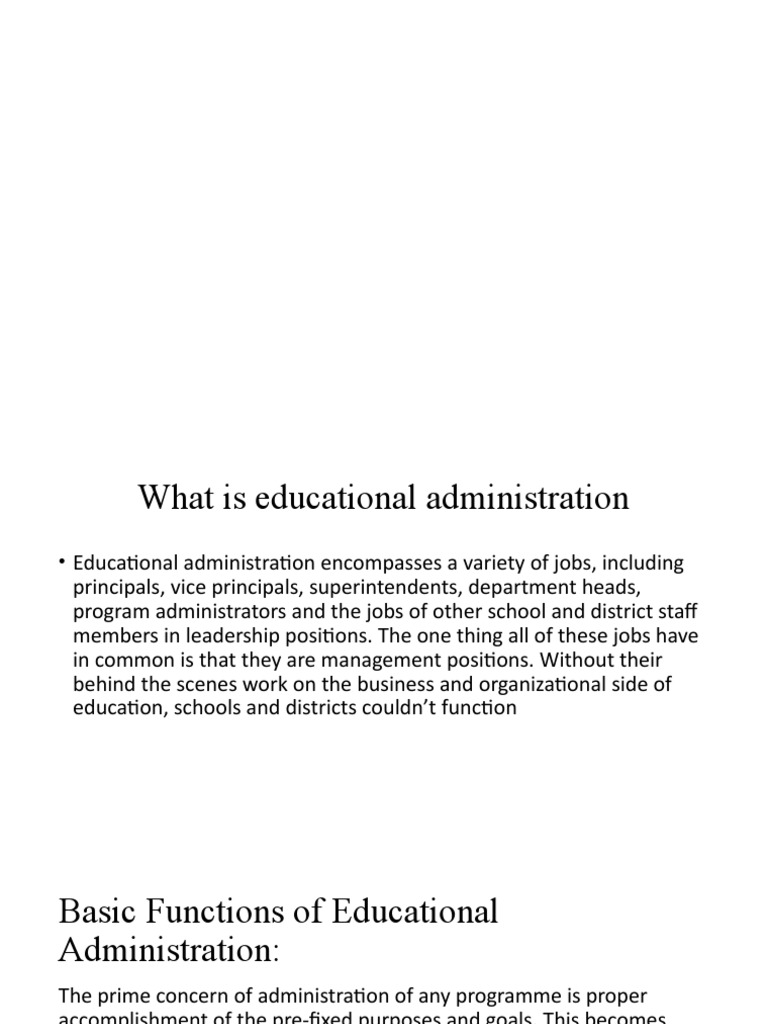 Educational Administration | PDF | Teachers | Leadership