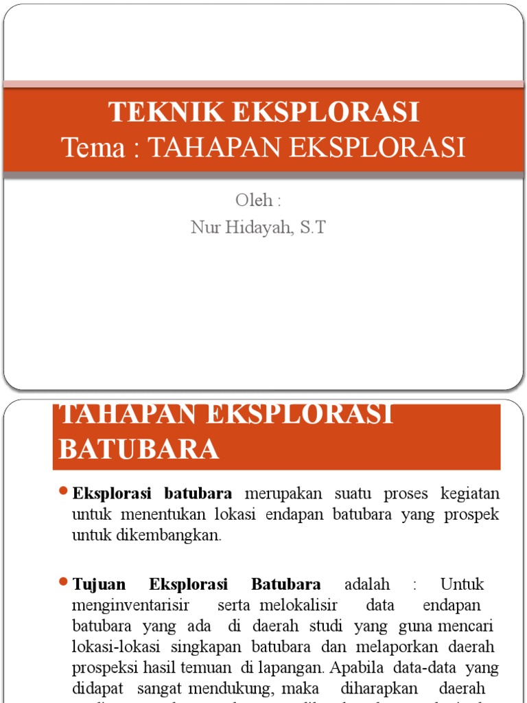 Tahapan Eksplorasi Batubara | PDF