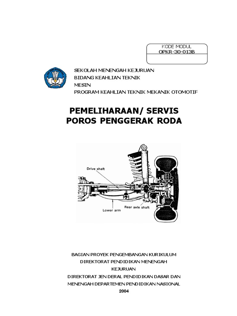 Pemeliharaan Servis Poros Penggerak Roda | PDF
