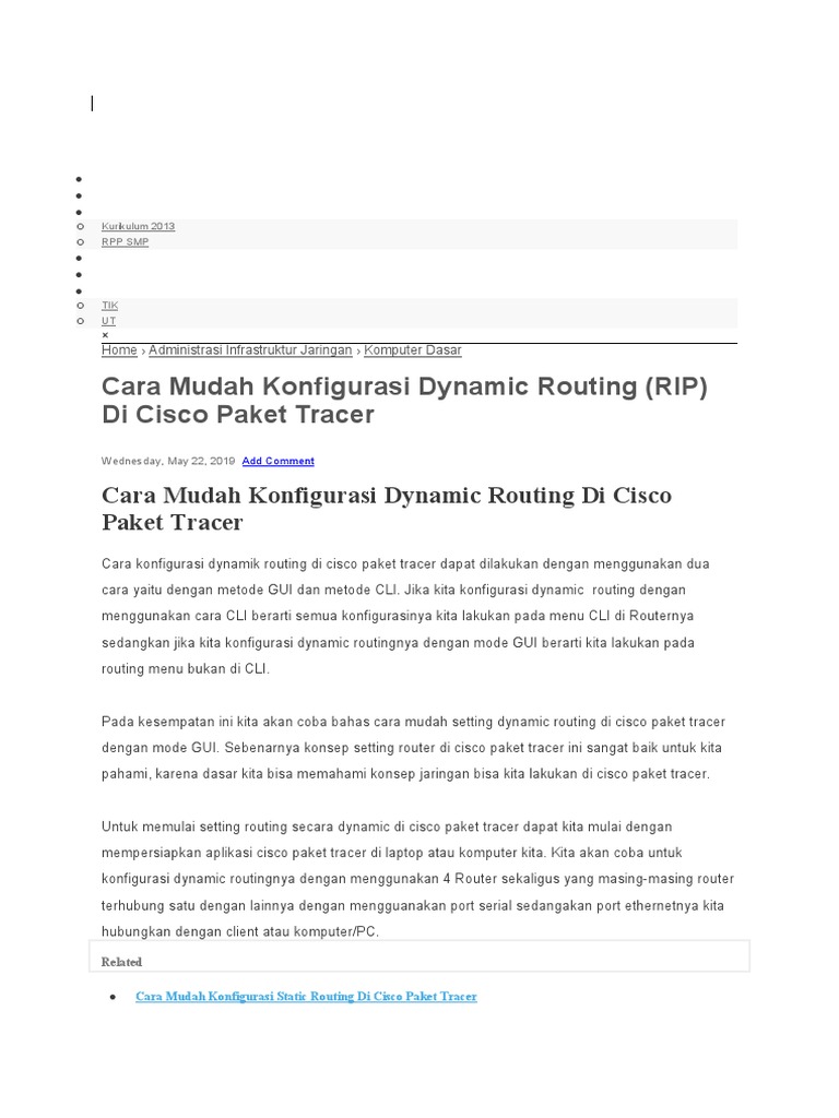 Routing Dinamic Rip | PDF