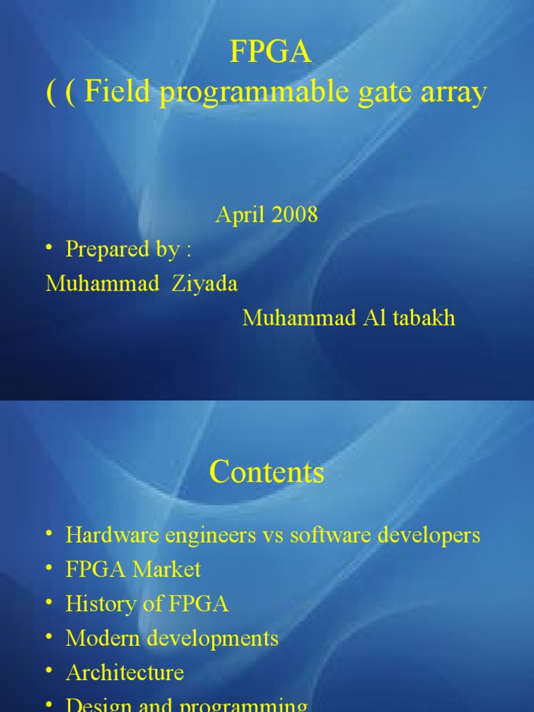 FPGA | PDF | Field Programmable Gate Array | Hardware Description Language