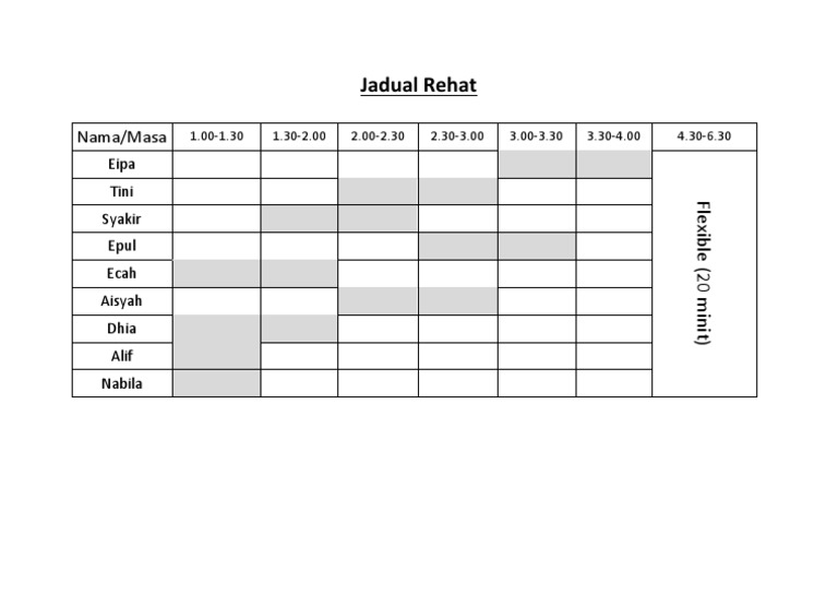 Jadual Rehat | PDF
