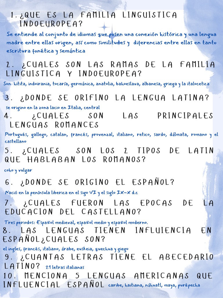 ¡Que Es La Familia Linguistica Indoeuropea | PDF | Lengua española | latín