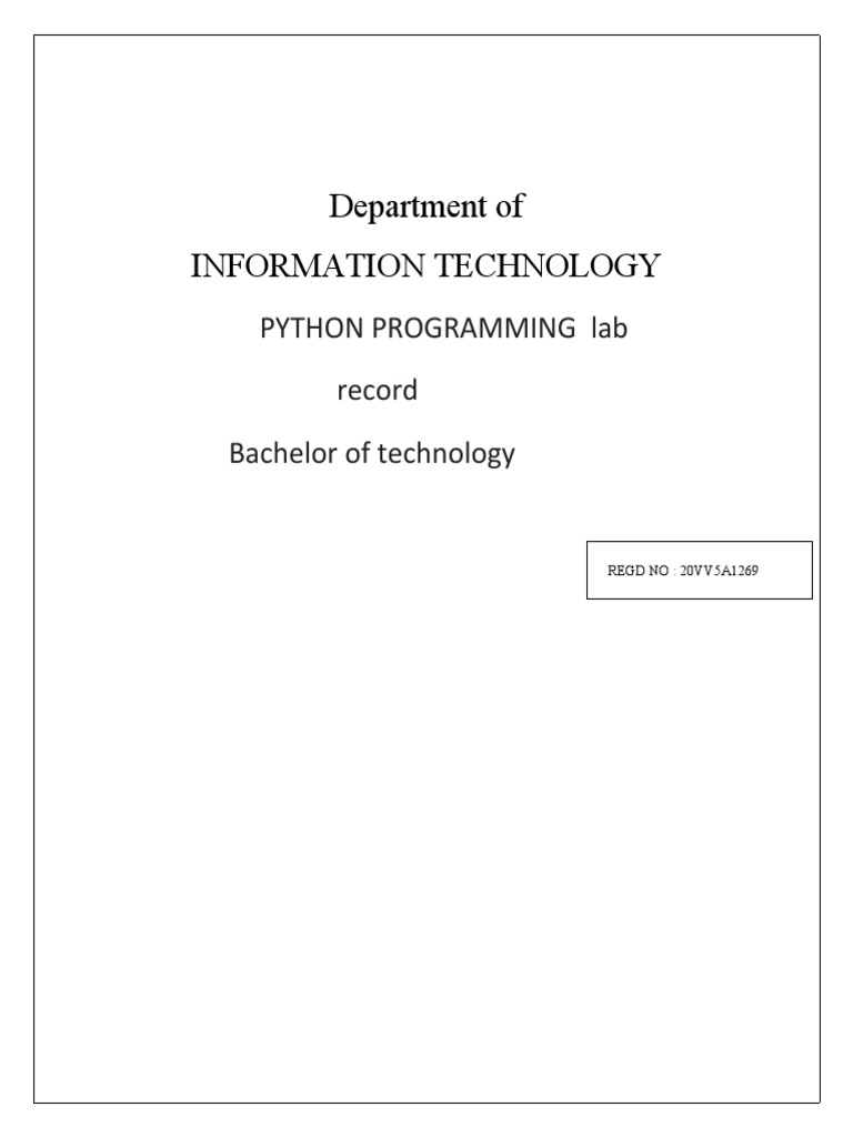 20vv5a1269 Python Lab Ii Btech Sem 1 Pdf Mean Matrix Mathematics