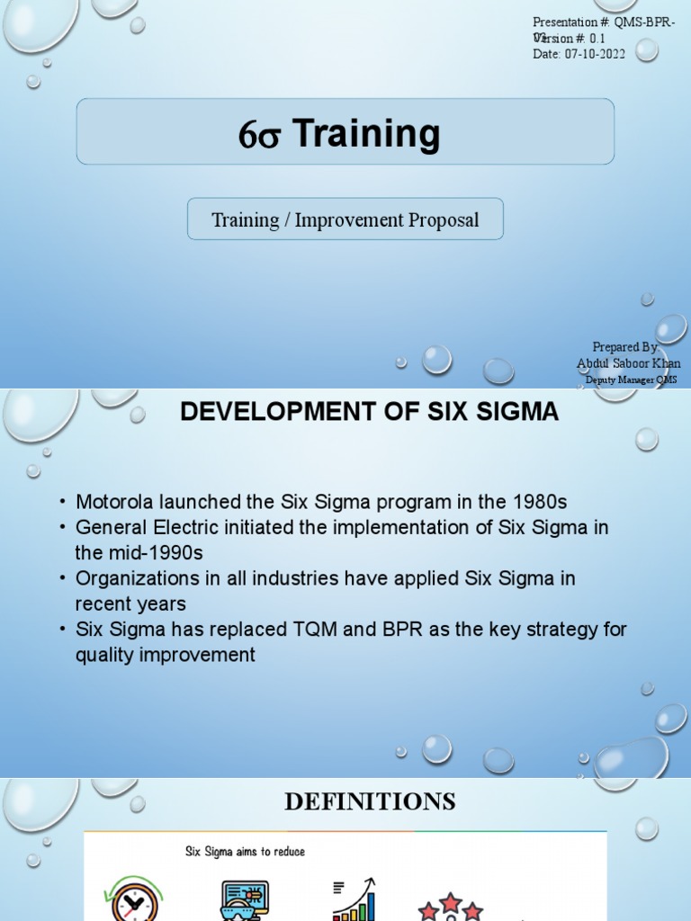 4-6s Training | PDF | Six Sigma | Business