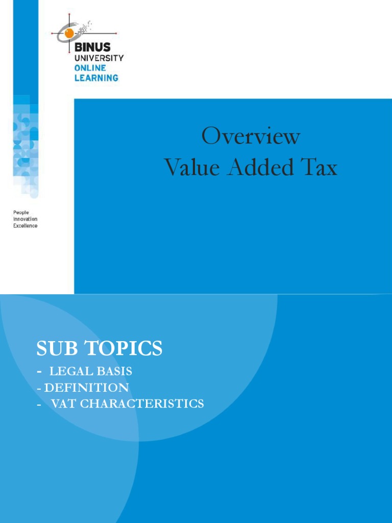 PPT+1 Overview+of+Value+Added+Tax | PDF