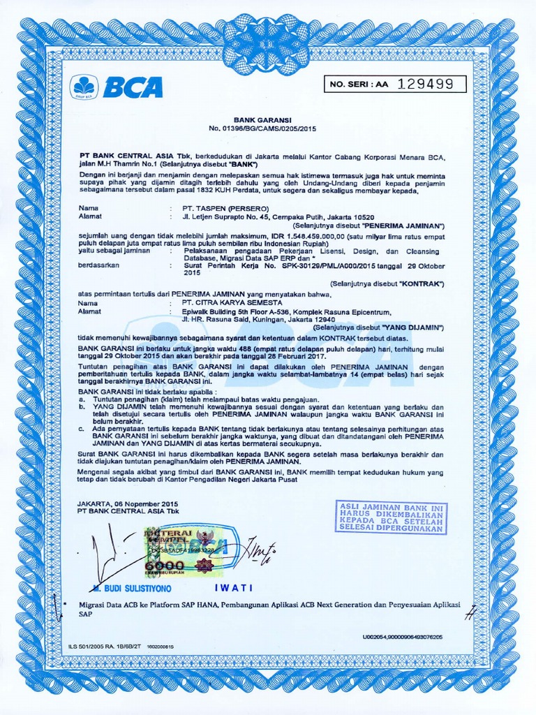Bankgaransi Bca | PDF