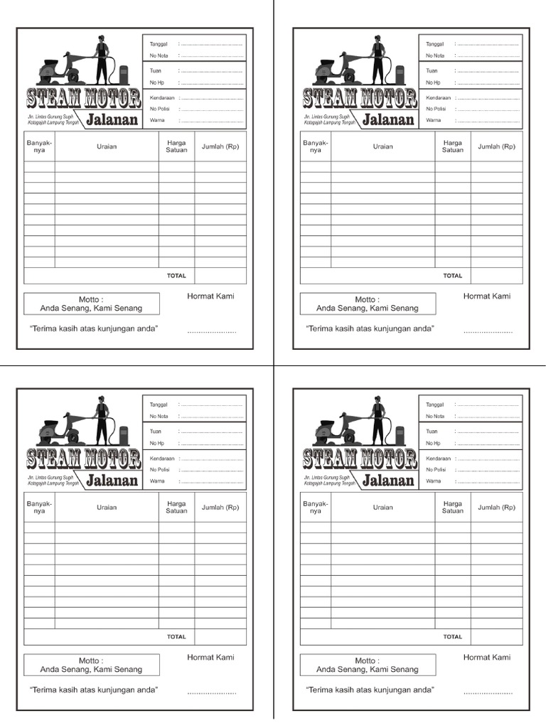 File Nota Steam Motor Jalanan | PDF