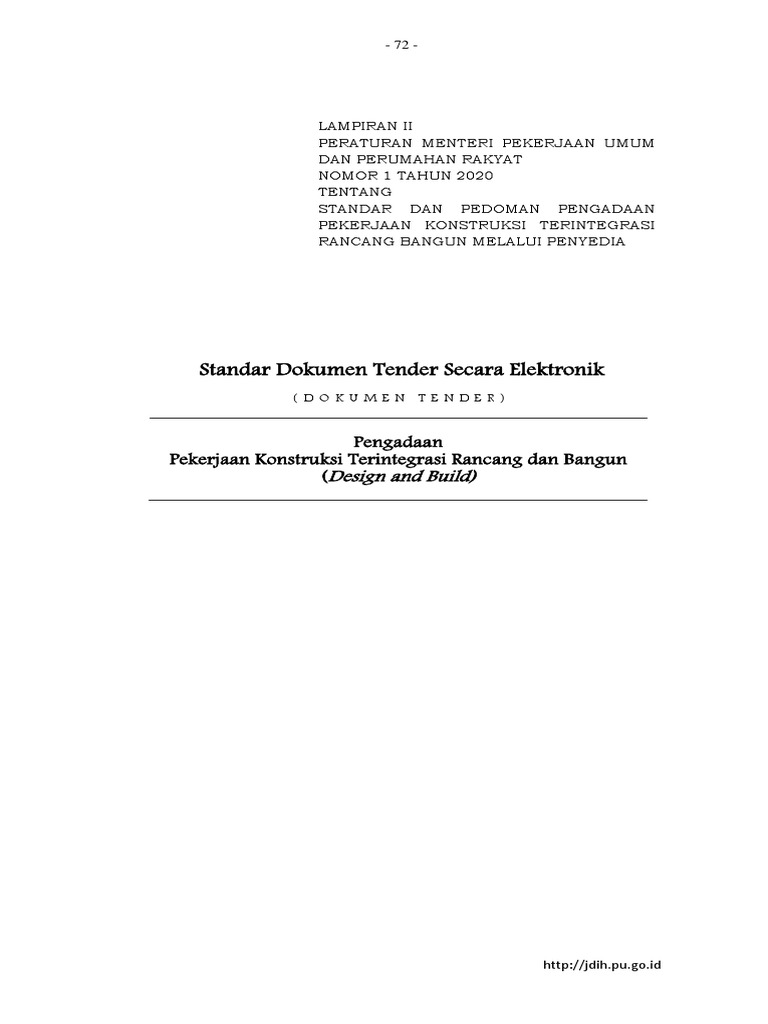 Lampiran II - Dokumen Tender DB | PDF