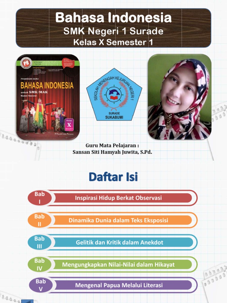 PDF Bahasa Indonesia Kelas 10 SMKN 1 Surade Ok | PDF