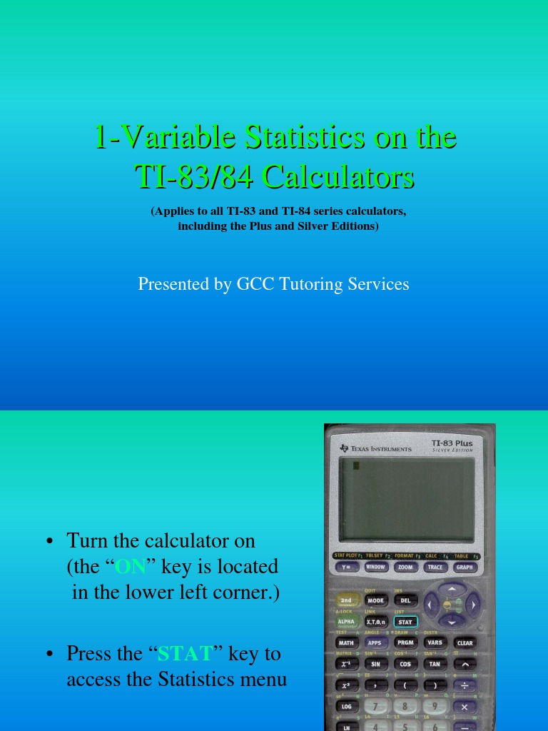 1 Var Stats | PDF | Menu (Computing) | Statistics