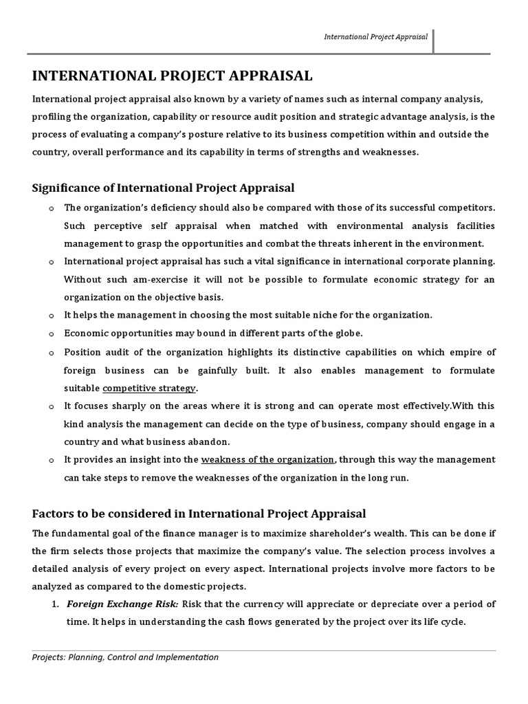 International Project Appraisal | PDF | Discounted Cash Flow ...