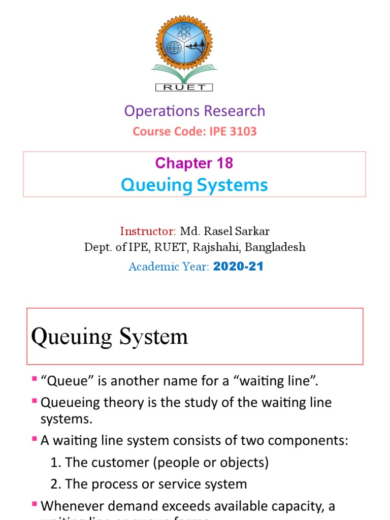 6 Chapter 18 Queuing System | PDF | Poisson Distribution | Teaching Mathematics