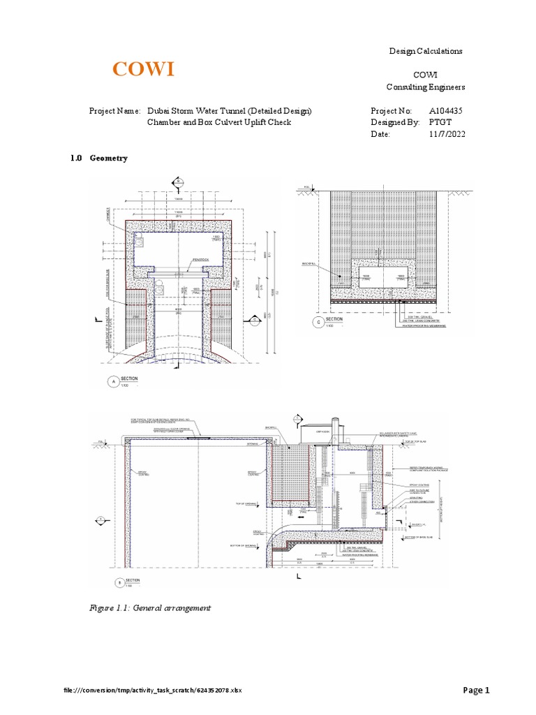 Case 3 - Chamber & Culvert - Uplift Calculation - Toe | PDF | Pressure ...