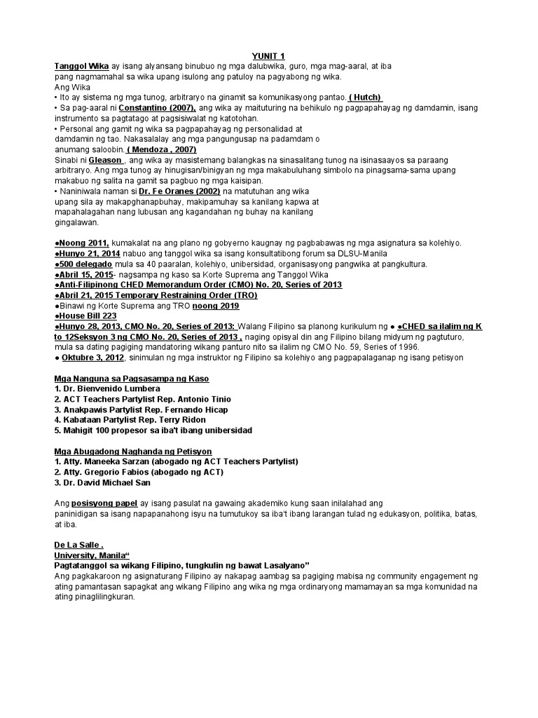 Reviewer in Fili 101 | PDF