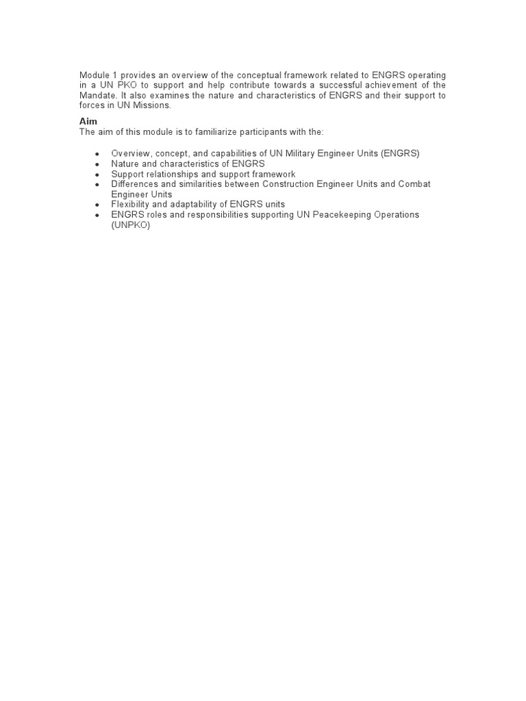 Overview of UN Military Engineer Units | PDF | History
