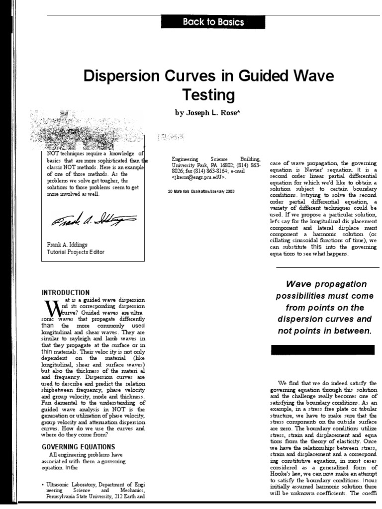 Dispersion Curves in GWT | PDF | Partial Differential Equation | Waves