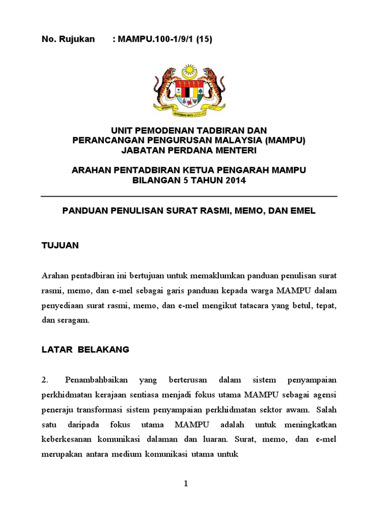 Panduan Penulisan Surat Rasmi | PDF