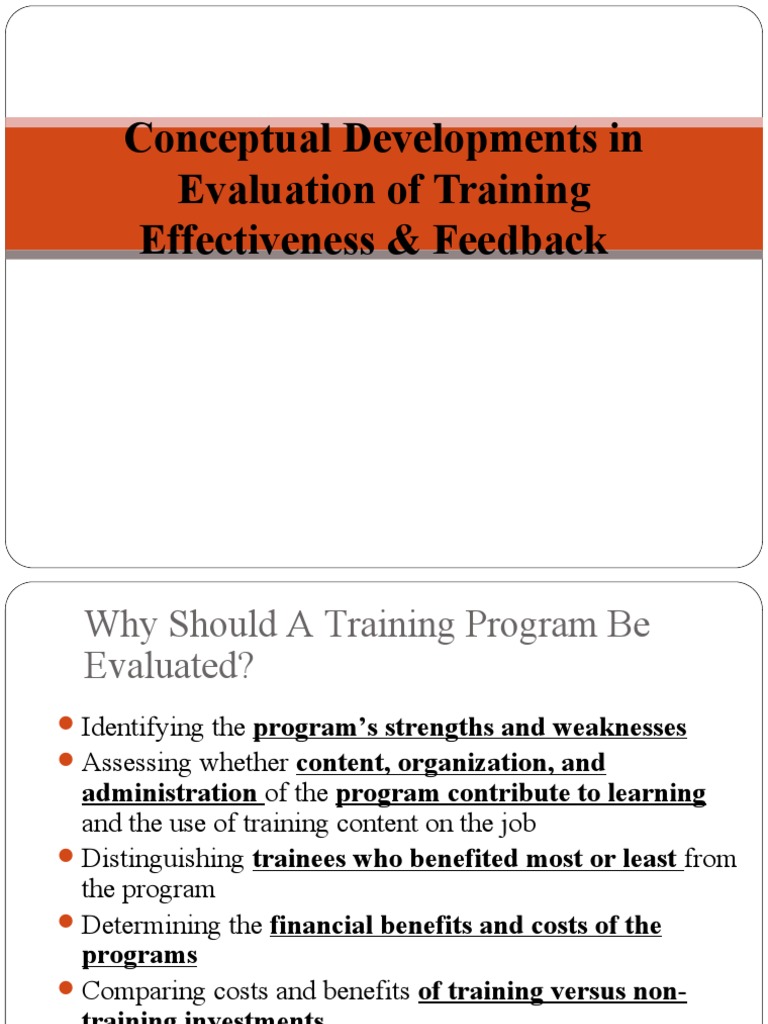 Evaluation of Training Effectiveness | PDF | Evaluation | Economies