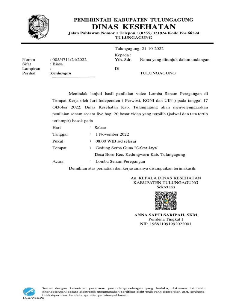 Undangan Lomba Senam Peregangan | PDF