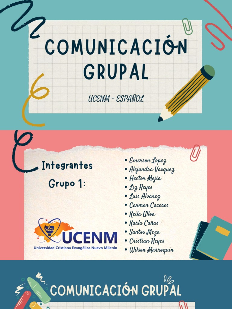Comunicación Grupal: Ucenm - Español | PDF | Comunicación | Cognición