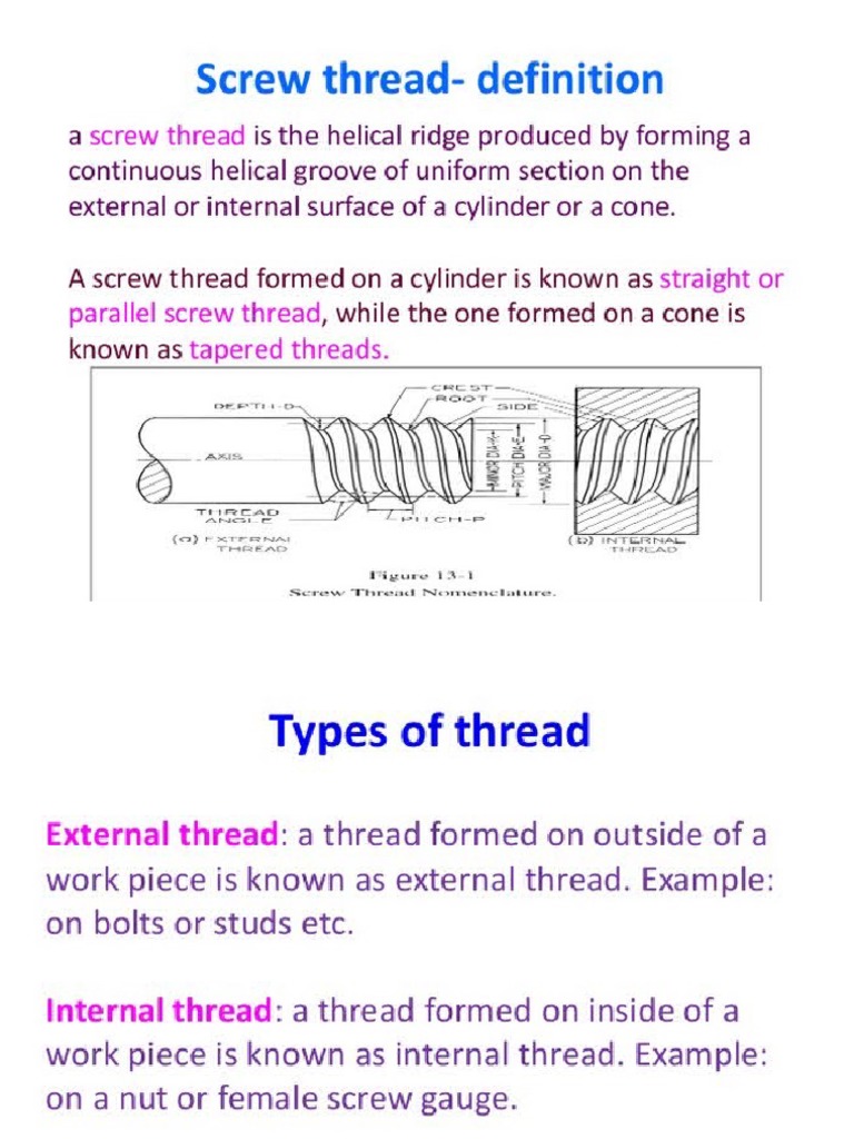 4-Screw Thread Measurement | PDF | Gear | Natural Philosophy