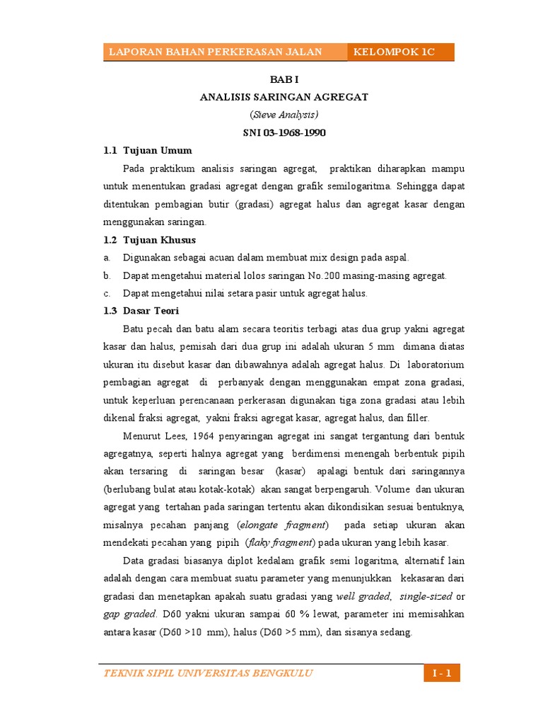 Analisis Saringan Agregat Jalan | PDF