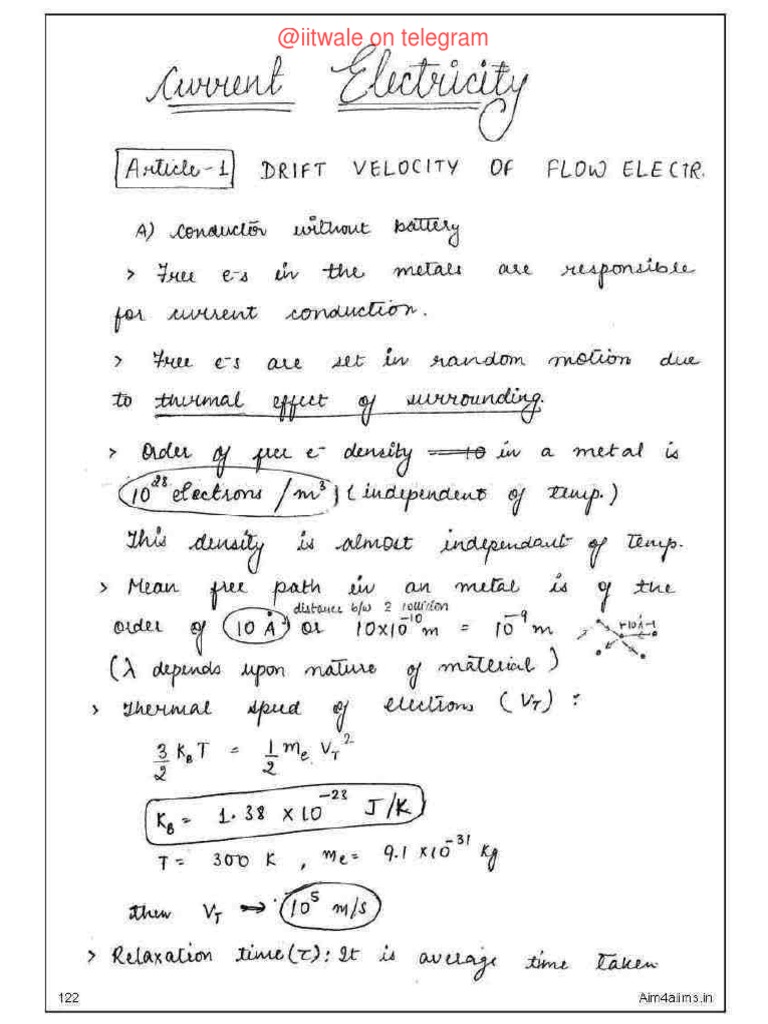 16.current Electricity Notes | PDF