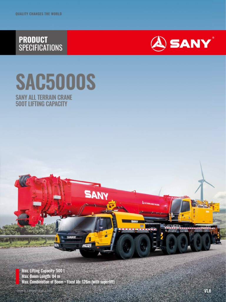 Sany Crane-brochure SAC5000S | PDF | Crane (Machine) | Brake