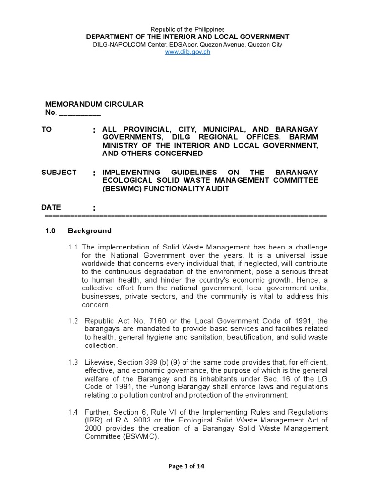 Dilg Memocircular 2022927 - 4835a77d15 | PDF | Waste Management | Recycling