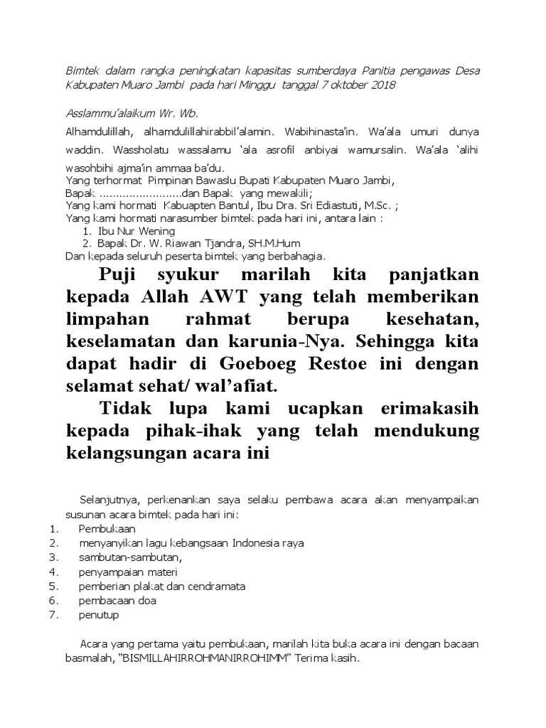 Contoh Naskah MC | PDF