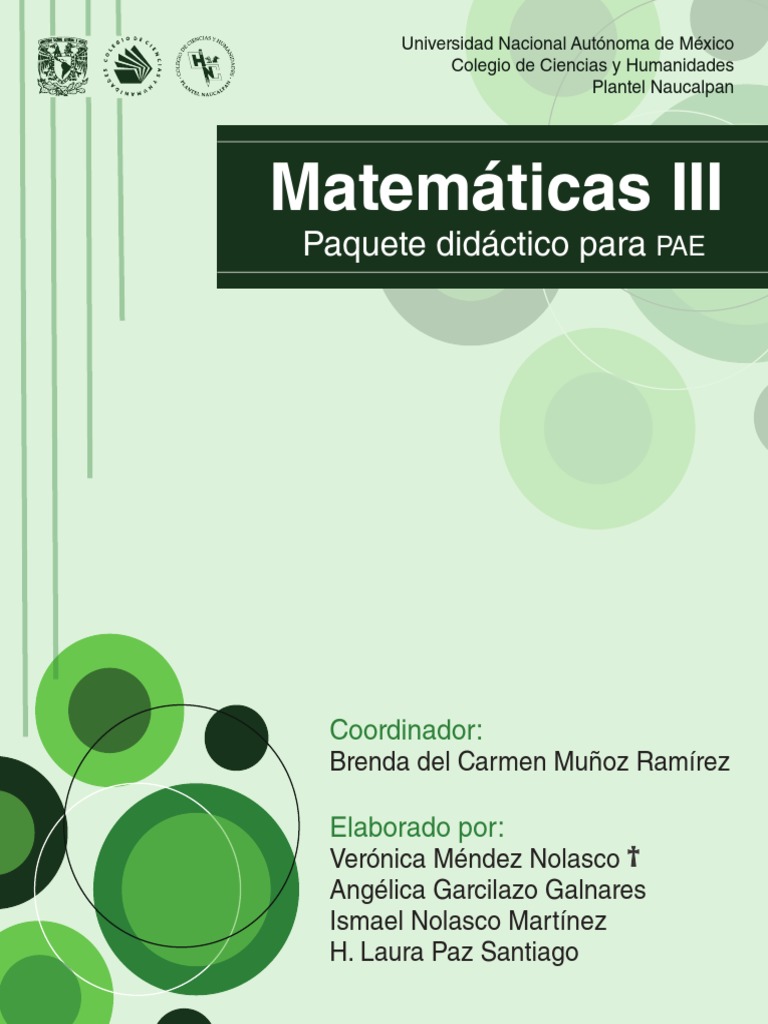 Paquete Didactico para Pae Matematicas Iii | PDF | Funciones ...