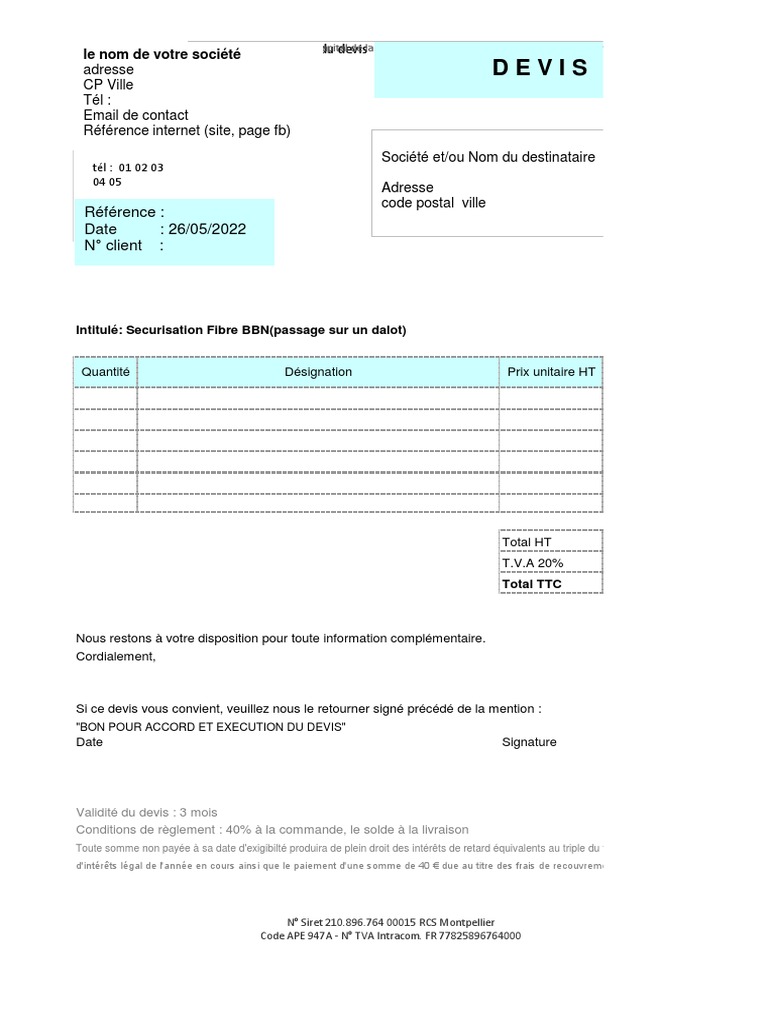 Modèle de devis Excel pour BBN | PDF | Taxe sur la valeur ajoutée ...
