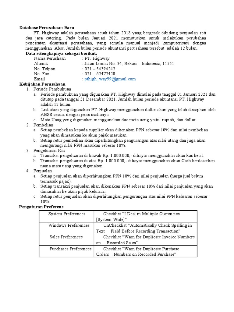 Database Perusahaan Baru | PDF